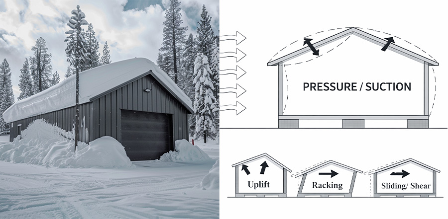 Wind Load vs. Snow Load in Metal Buildings | US Patriot Steel